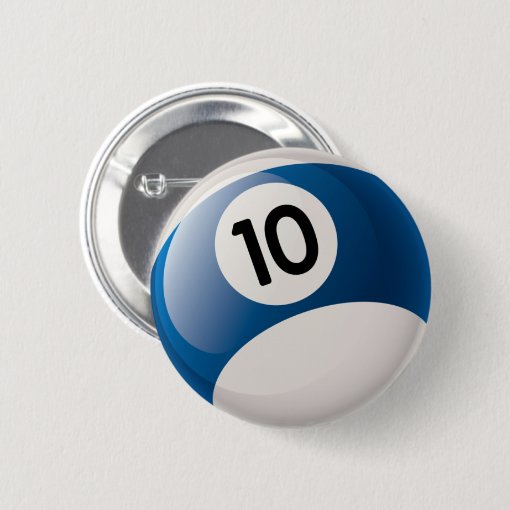 NUMBER 10 BILLIARDS BALL BUTTON | Zazzle