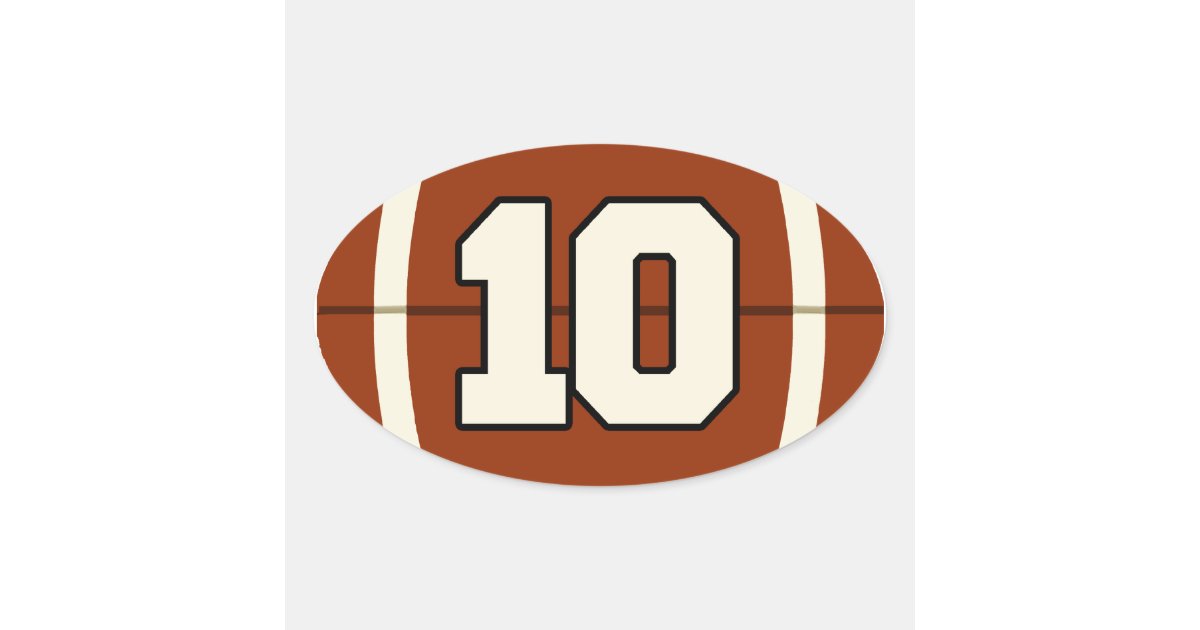 Number 10 Football Sticker | Zazzle