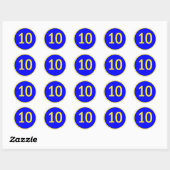 number 10 in a circle classic round sticker | Zazzle