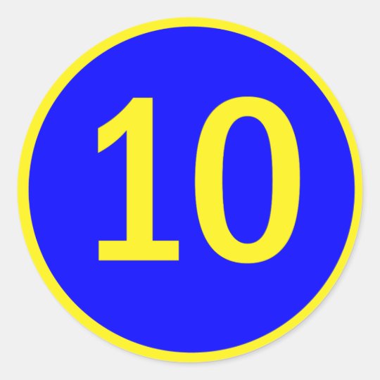 number 10 in a circle classic round sticker | Zazzle.com