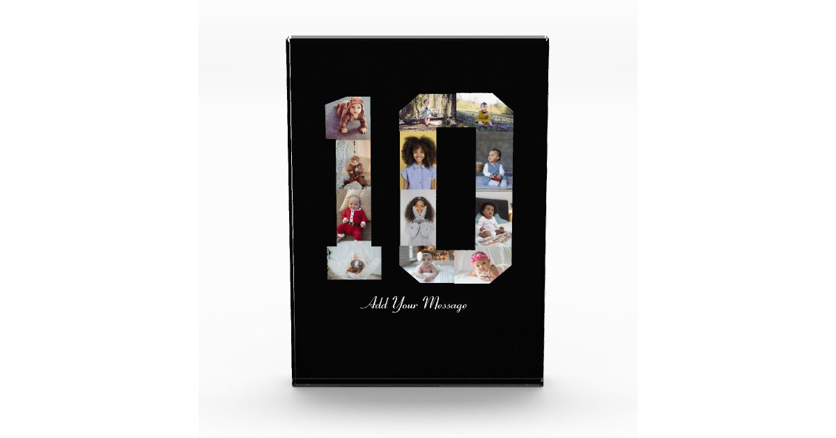 Number 10 Photo Collage Acrylic Award | Zazzle