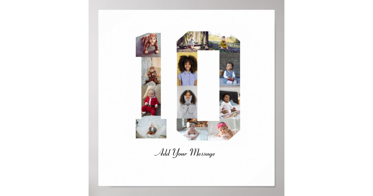 Number 10 Photo Collage Poster | Zazzle