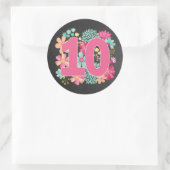 Number 10 Tenth Birthday Anniversary Party Classic Round Sticker | Zazzle