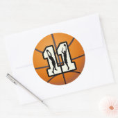 Number 11 Basketball and Players Classic Round Sticker | Zazzle