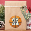Number 11 Basketball and Players Classic Round Sticker | Zazzle