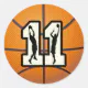 Number 11 Basketball and Players Classic Round Sticker | Zazzle