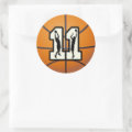Number 11 Basketball and Players Classic Round Sticker | Zazzle
