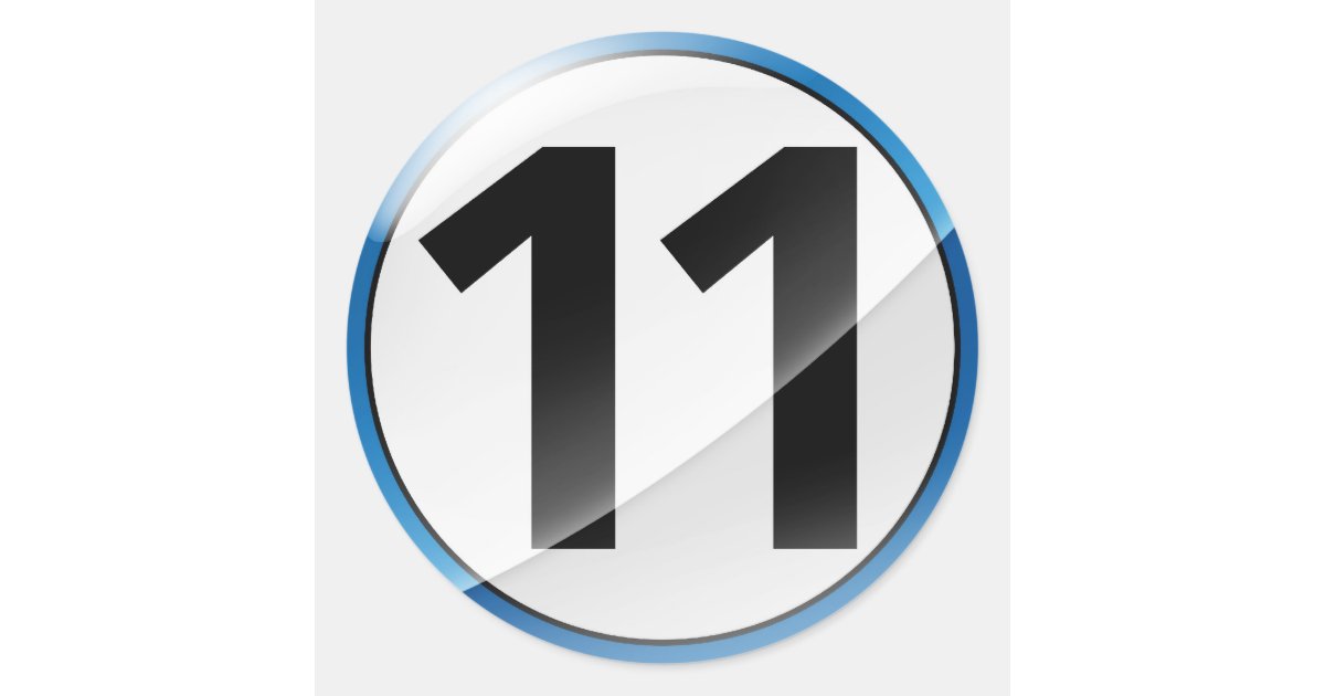 Number 11 blue sticker | Zazzle