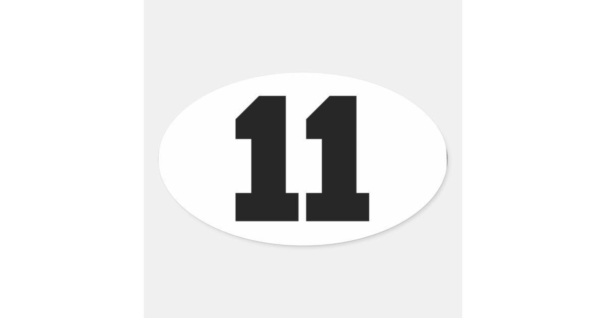 Number 11 Circle Oval Sticker | Zazzle