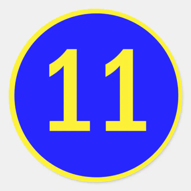number 11 in a circle classic round sticker | Zazzle