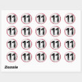 Number 11 red sticker | Zazzle