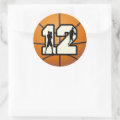 Number 12 Basketball and Players Classic Round Sticker | Zazzle