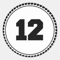 Number 12 Stickers | Zazzle