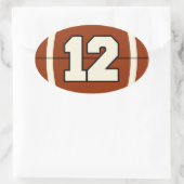 Number 12 Football Sticker. Oval Sticker | Zazzle