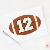 Number 12 Football Sticker. Oval Sticker | Zazzle