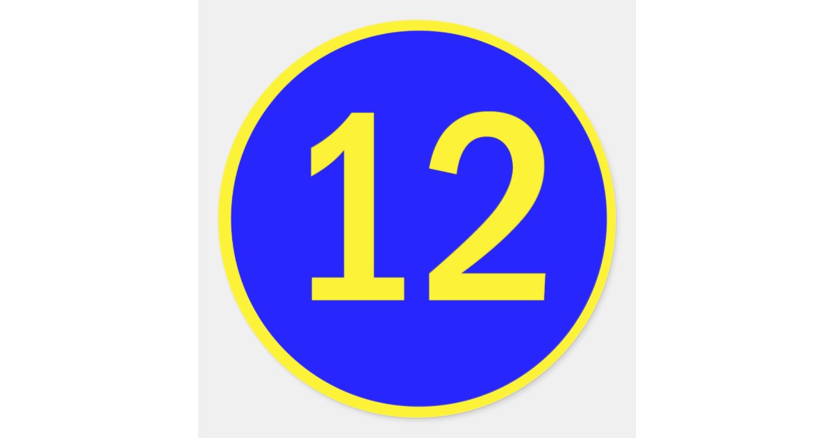 number 12 in a circle classic round sticker | Zazzle.com