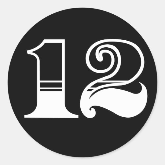 Number 12 sticker | Zazzle.com