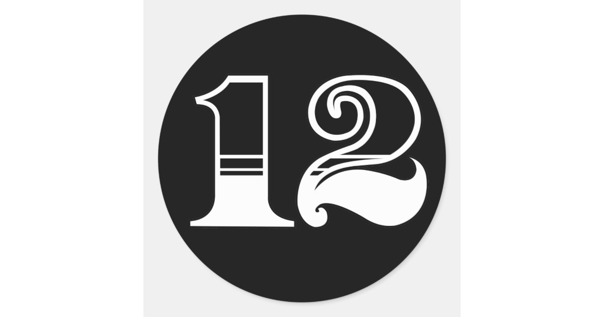 Number 12 sticker | Zazzle
