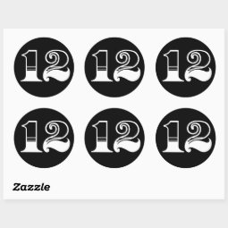 Number 12 sticker | Zazzle