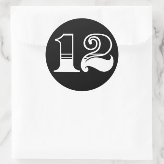 Number 12 sticker | Zazzle