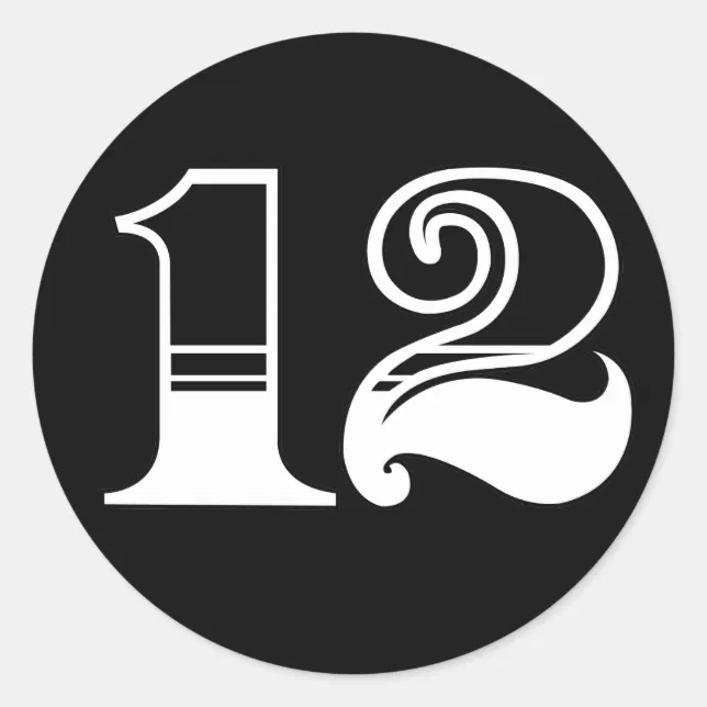 Number 12 sticker | Zazzle