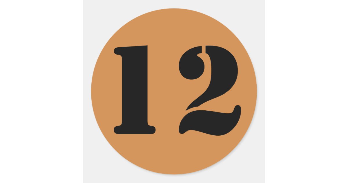 Number 12 Twelve Peru Gold Stencil Numbers by Janz Classic Round ...