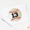 Number 13 Baseball Classic Round Sticker | Zazzle