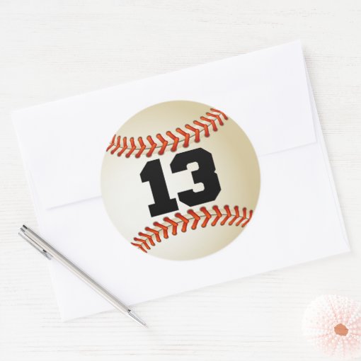 Number 13 Baseball Classic Round Sticker | Zazzle
