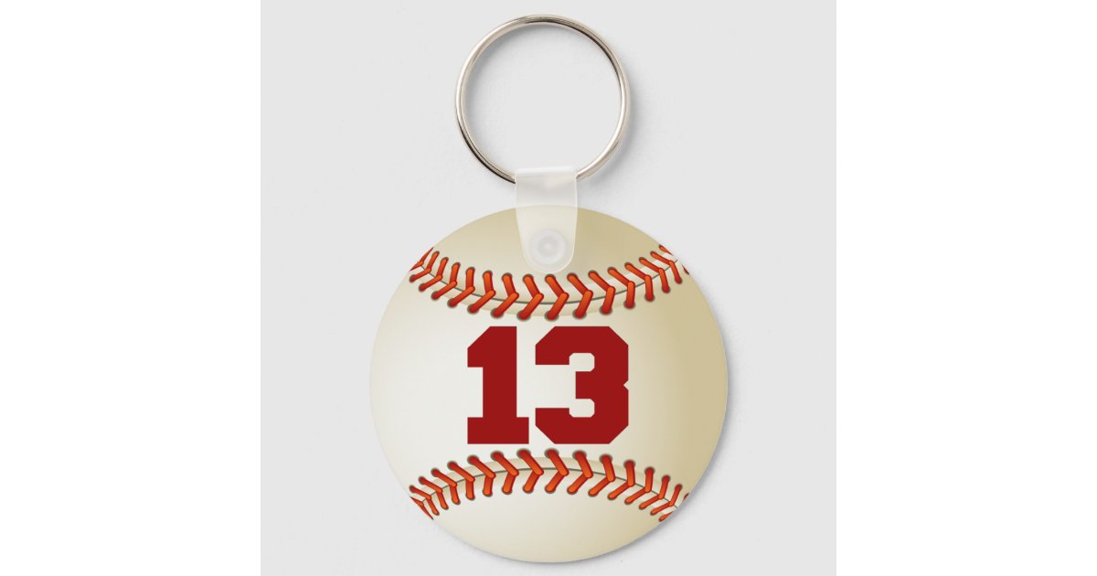 Number 13 Baseball Keychain | Zazzle