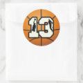 Number 13 Basketball and Players Classic Round Sticker | Zazzle
