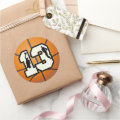 Number 13 Basketball and Players Classic Round Sticker | Zazzle