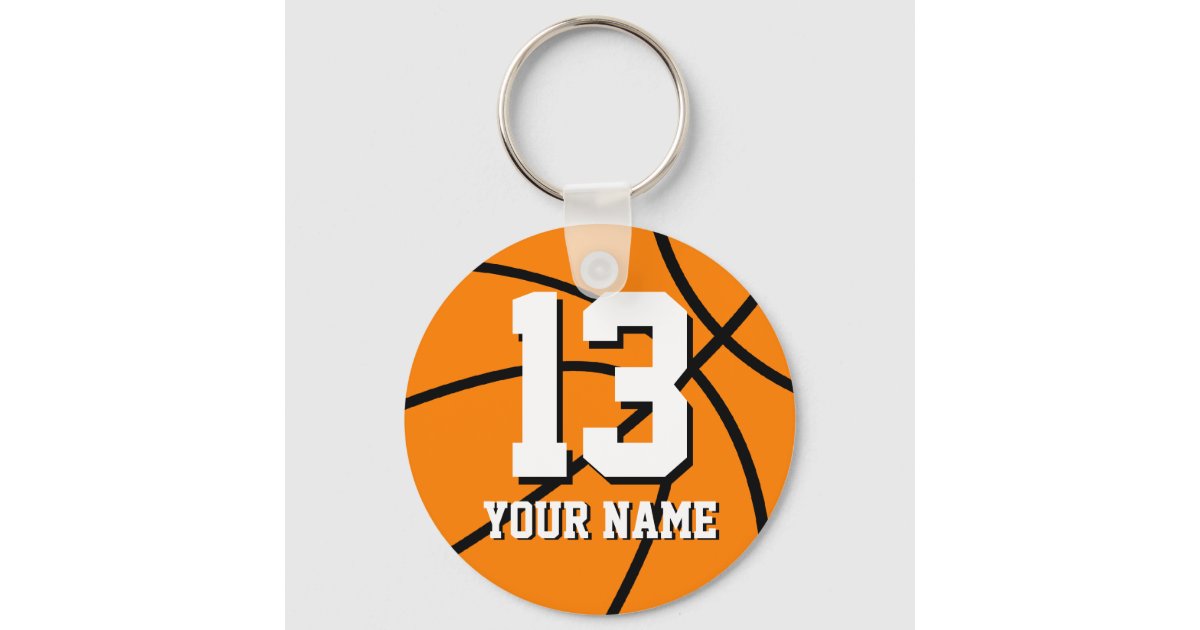 Number 13 basketball keychain | Personalizable | Zazzle