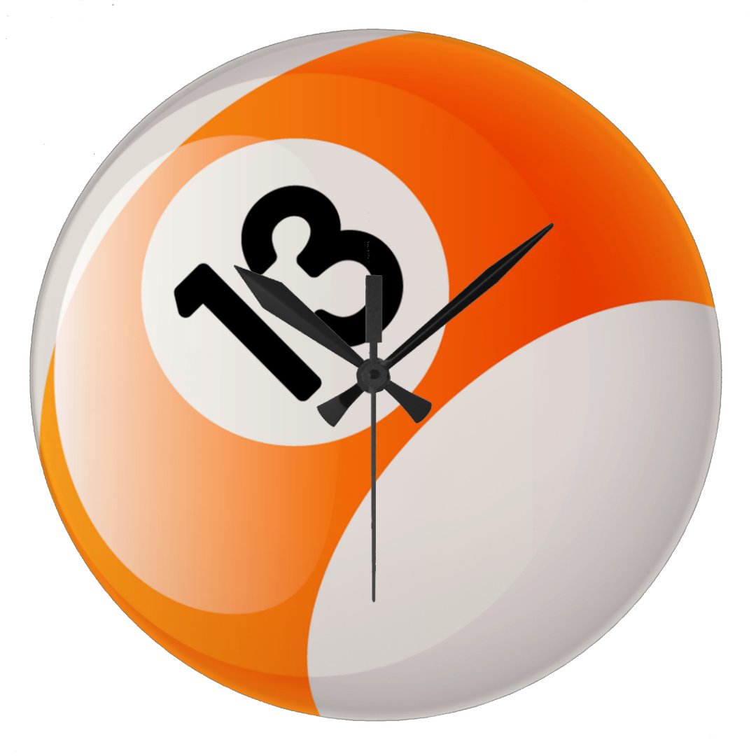 Number 13 Billiards Ball Clock | Zazzle