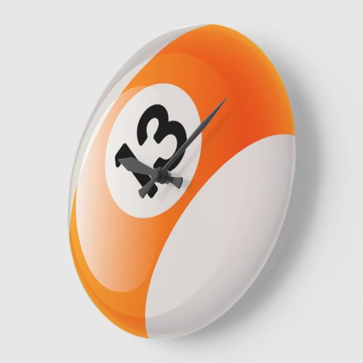 Number 13 Billiards Ball Clock | Zazzle