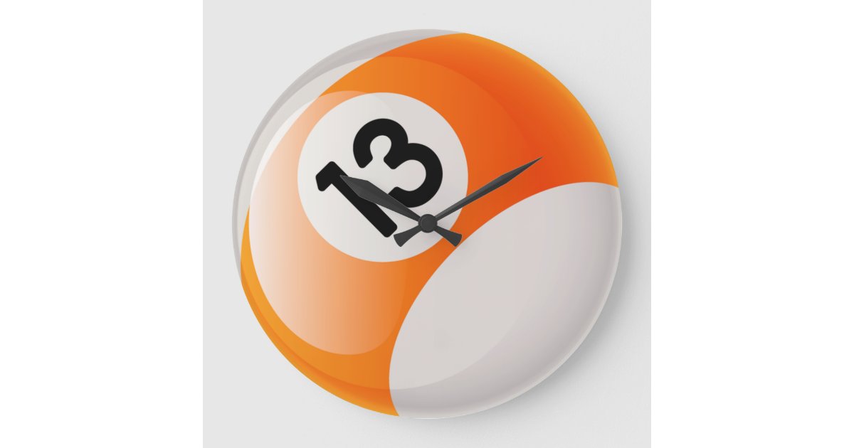 Number 13 Billiards Ball Clock | Zazzle