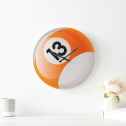 Number 13 Billiards Ball Clock | Zazzle