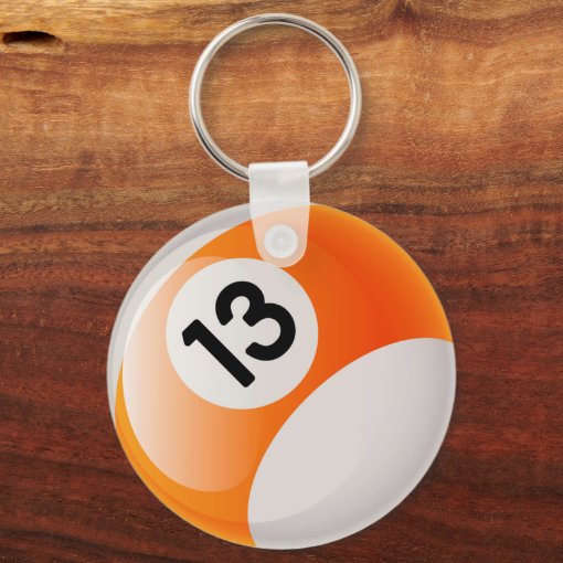 NUMBER 13 BILLIARDS BALL KEYCHAIN | Zazzle