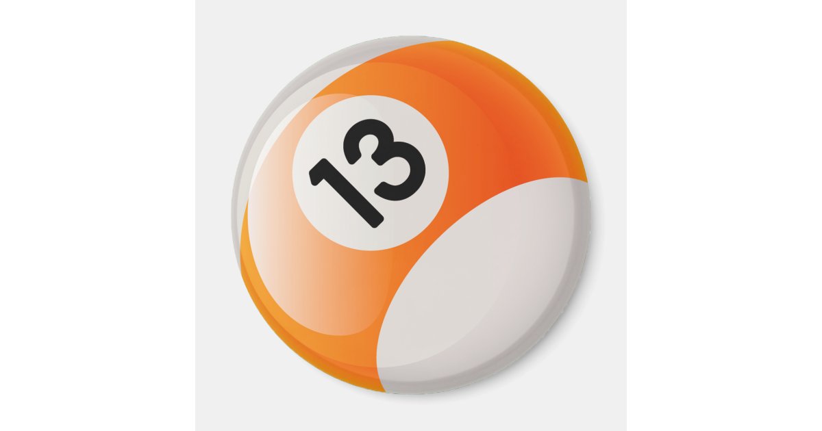 NUMBER 13 BILLIARDS BALL MAGNET | Zazzle