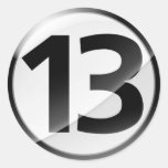 Player Number 13 - Cool Baseball Stitches Classic Round Sticker | Zazzle