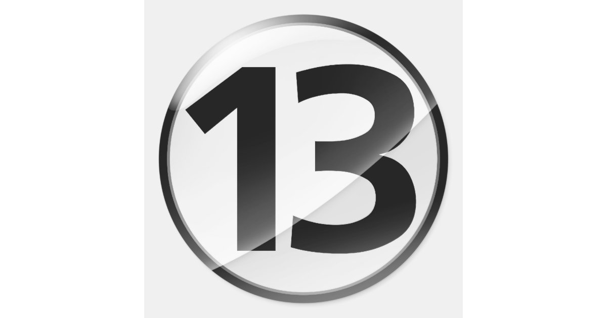 Number 13 black sticker | Zazzle.com
