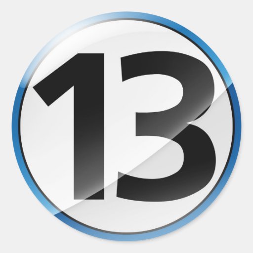 Number 13 blue sticker | Zazzle
