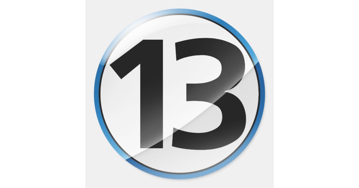 Number 13 blue sticker | Zazzle