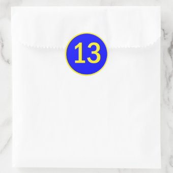 number 13 in a circle classic round sticker | Zazzle
