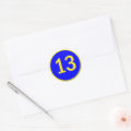 number 13 in a circle classic round sticker | Zazzle