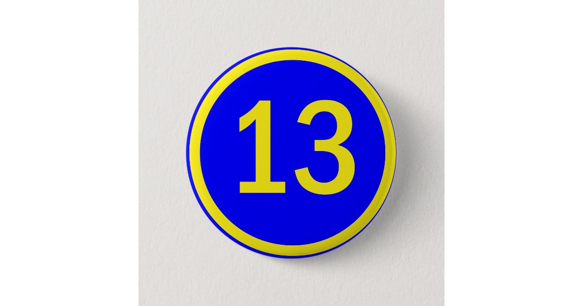 number 13 in a circle pinback button | Zazzle.com