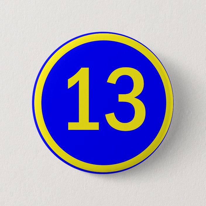 number 13 in a circle pinback button | Zazzle.com