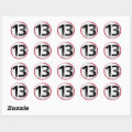 Number 13 red sticker | Zazzle