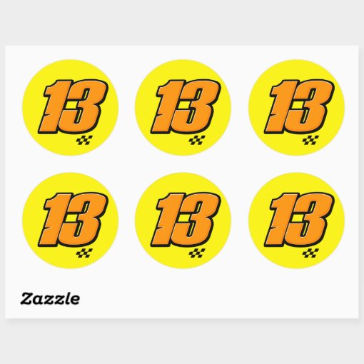 Number 13 - Sticker | Zazzle