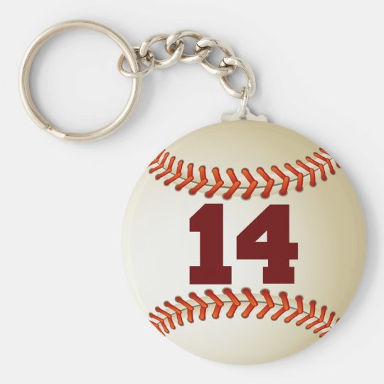Number 14 Baseball Keychain | Zazzle.com