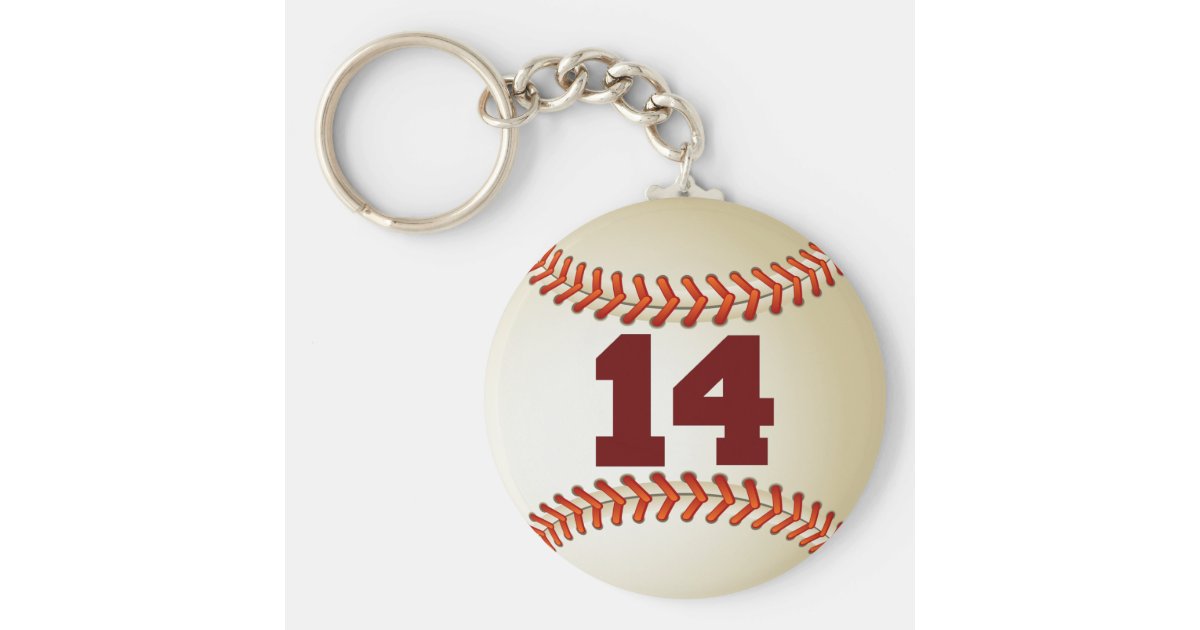 Number 14 Baseball Keychain | Zazzle.com